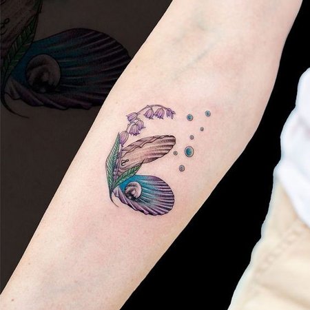 27+ Schöne Muschel Tattoos für Männer und Frauen: Bedeutung & Vorlagen ...