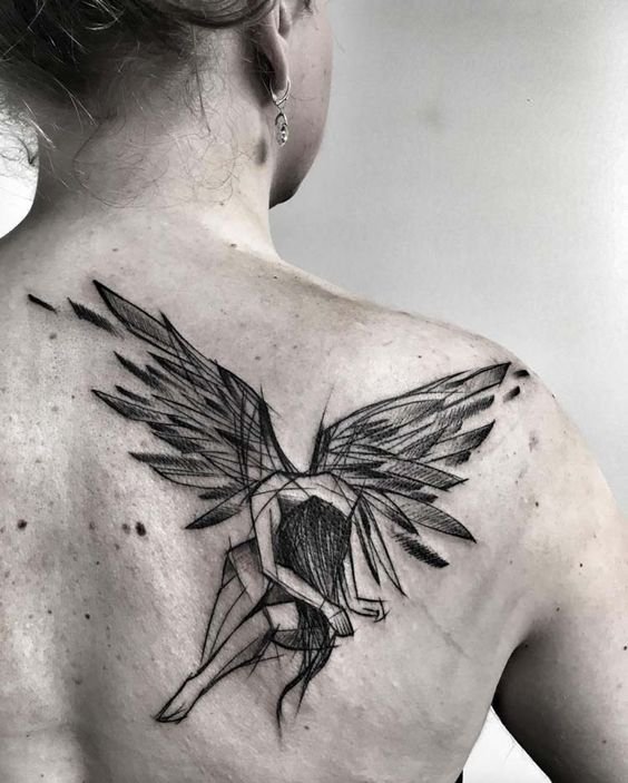 27+ Schöne Engel Tattoos für Männer und Frauen: Bedeutung & Vorlagen ...