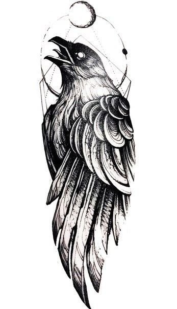 27+ Rabe Tattoos für Männer und Frauen: Bedeutung & Vorlagen-Ideen ...