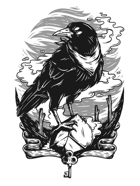 27+ Rabe Tattoos für Männer und Frauen: Bedeutung & Vorlagen-Ideen ...