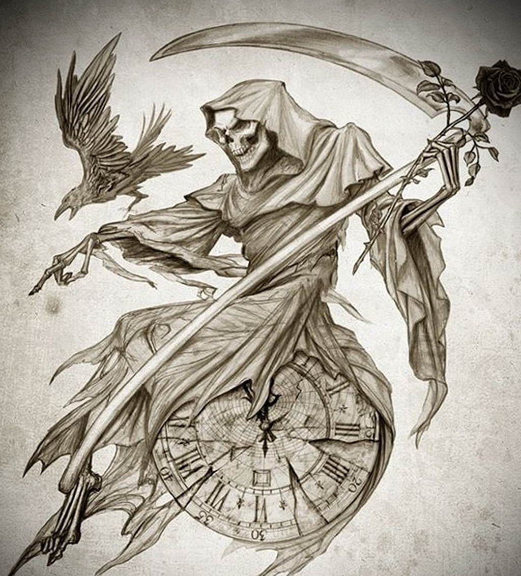 27+ Schöne Sensenmann Tattoos für Männer und Frauen: Bedeutung ...